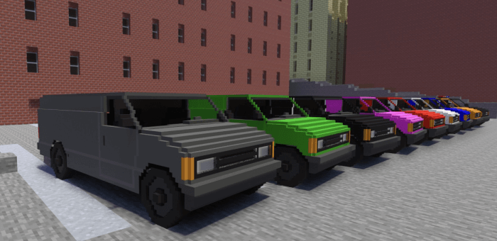Download Addon: Panel Van in Minecraft. Mod with cars for Minecraft.