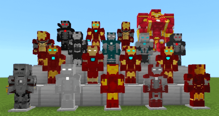 Download Addon: Iron Man Legends for Minecraft. Marvel Mod.