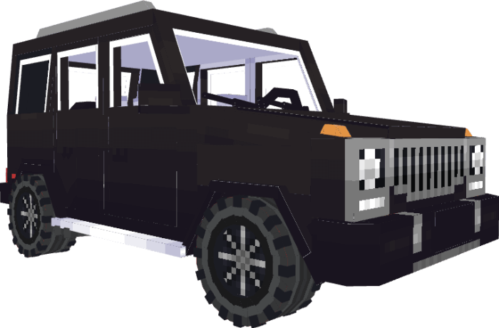 Download Mercedes G Wagon Addon in Minecraft. Cars Mod.